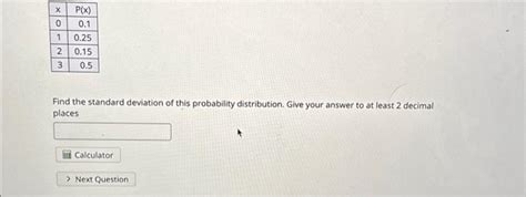 Solved Find The Standard Deviation Of This Probability Chegg