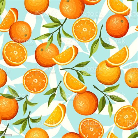 파란색에 감귤류 오렌지 과일이있는 완벽한 패턴 벡터 일러스트 레이 션 감귤에 대한 스톡 벡터 아트 및 기타 이미지 감귤 새콤한 맛 오렌지 감귤류 과일 Istock
