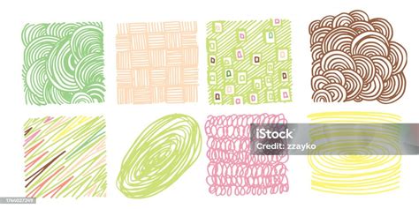 패턴 설정 손으로 그린 선 텍스처 해치 드로잉 펜 잉크 크로스해칭 연필 스케치 낙서 스크래치 스타일 사탕 파스텔 모양은 흰색