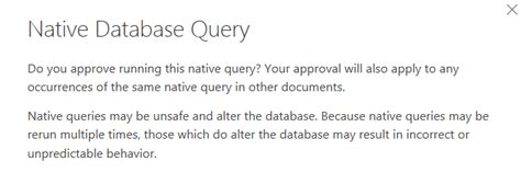 Solved Suppress Native Database Query Warning Microsoft Fabric Community