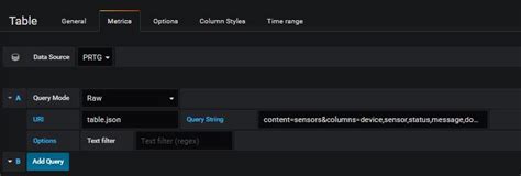 Raw Query To Tablejson Error · Issue 114 · Neuralfraudgrafana Prtg · Github