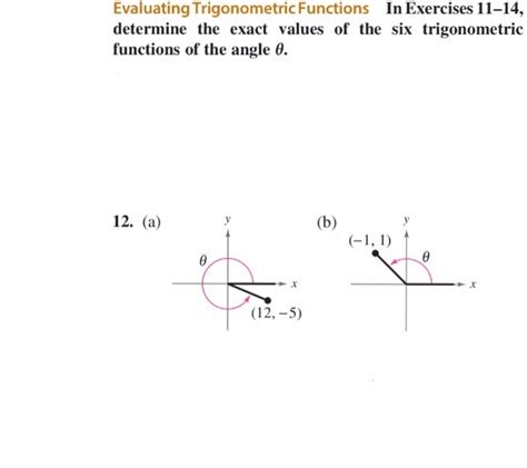 Solved Evaluating Trigonometric Functions In Exercises