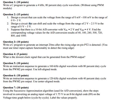 Solved Write A C Program To Generate A KHz Percent Chegg