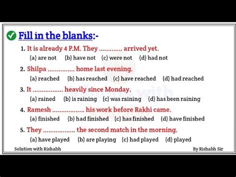 Fill In The Blanks With Correct Form Of Verbs Choose The Correct Form