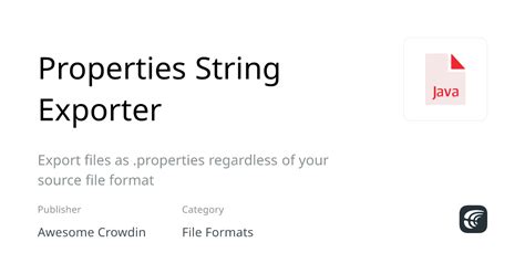 Properties String Exporter