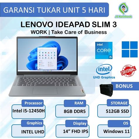 Jual Laptop Lenovo Ideapad Slim I I H Gb Ssd Win Fhd Ips Shopee Indonesia