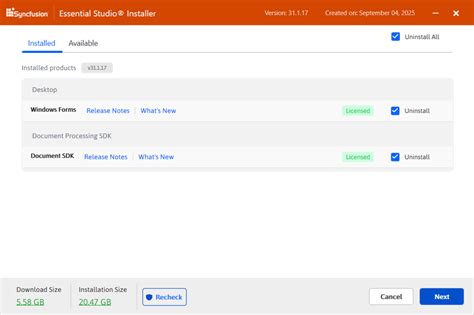 Installing Syncfusion Essential Studio Web Installer Syncfusion