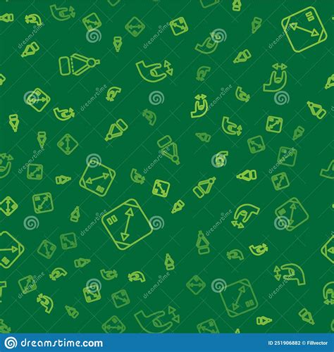 Set Line Drawing Compass Diagonal Measuring And Approximate Measurements On Seamless Pattern