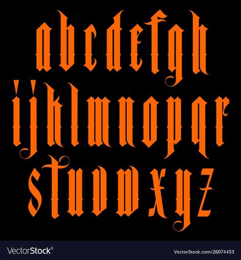 Modern Gothic Font Vector Image On Vectorstock Gothic Lettering Gothic Fonts Modern Gothic