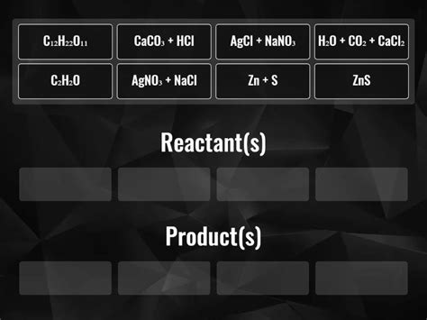 Identify Reactants And Products Group Sort