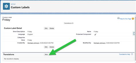 Salesforce Custom Labels Translation Related List