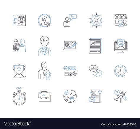 Lean Startup Outline Icons Collection Royalty Free Vector