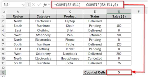 How To Use Countif In Excel To Count Values Not Equal To Zero Excel
