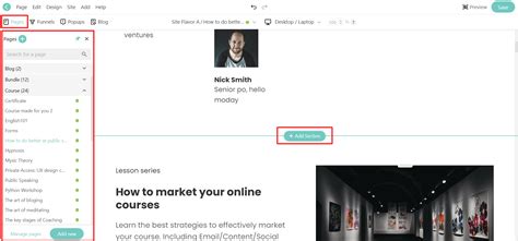 how to add delete and move sections in your pages learnworlds help