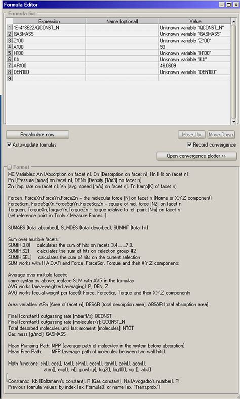 Equation Parser Problems In Formula Editor Bugs And Issues Molflow