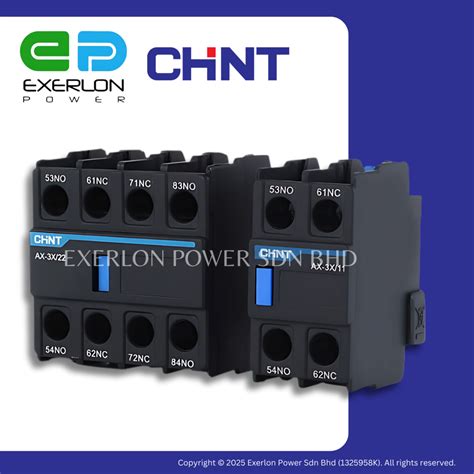 Chint Auxiliary Contact Block Accessories For Contactor Ax 3x 11 1no 1nc Ax 3x 22 2no 2nc