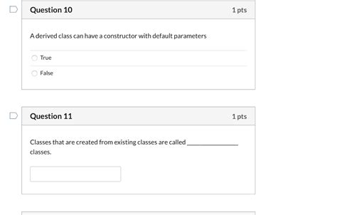 Solved Question 2 1 Pts In The Definition Of A Class You