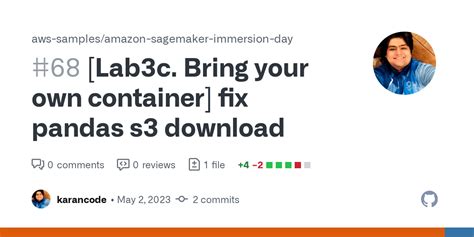 [lab3c bring your own container] fix pandas s3 download by karancode · pull request 68 · aws
