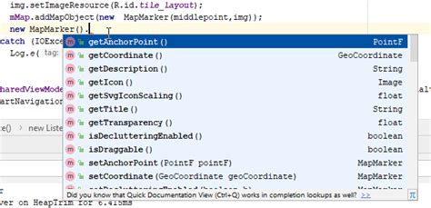 Here Api Heremaps Sdk Class Mapmarker Object Not Listing Infobubble Function In Android