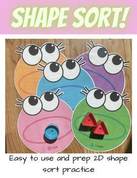 2D Shape Sort Activity Fun Task Box Centers Independent Work