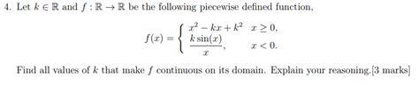 Solved Let KR And F RR Be The Following Piecewise Chegg