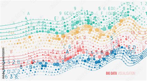 Information Analytics Concept Abstract Stream Information With Ball Array And Binary Code