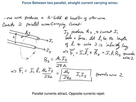 Force Between Two Parallel Wires Carrying Current In Same Direction Derivation At Eric