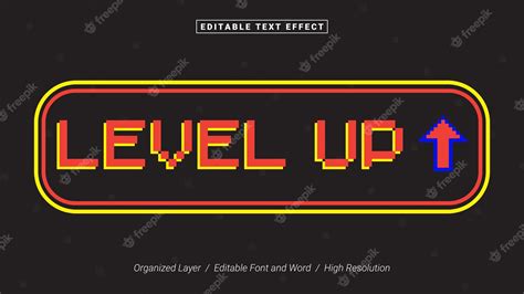 Premium Vector Editable Level Up Font Typography Template Text Effect Style Pixelate Vector Logo