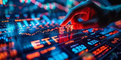 Futuristic Digital Display Shows Stock Market Data Etf Trading Financial Professional Analyzing