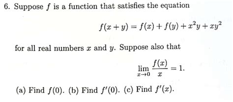 Solved Suppose F Is A Function That Satisfies The Chegg Com