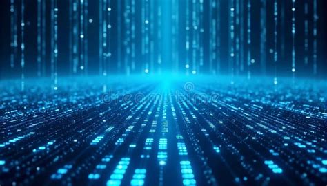 Binary Code Matrix Background Perspective View With Depth Of Field