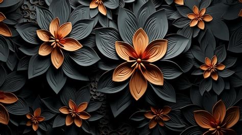 Premium AI Image Abstract Geometric Pattern Flower And Leaf Shape