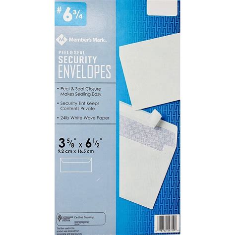 Members Mark 6 3 4 Peel And Seal Security Envelopes 500 Count Michaels