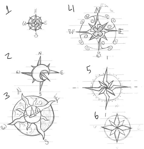 Simple Compass Rose Designs
