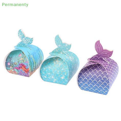 Permanenty 25 ชิ้น หางนางเงือก งานเลี้ยงวันเกิด ถุงขนมใต้ทะเล กล่องขนม ธีมดี Shopee Thailand