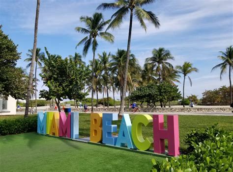 Miami Beach Fl Usa 11 28 2023 Miami Beach Letters In Lummus Park