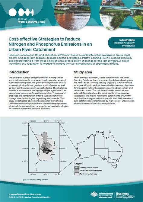 Cost Effective Strategies To Reduce Nitrogen And Phosphorus Emissions
