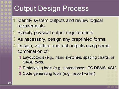 Output Design And Prototyping Objectives Distinguish Between Internal
