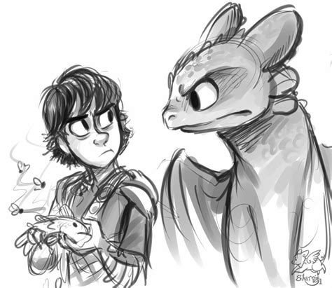 Toothless And Hiccup Drawing