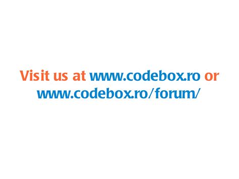 Codebox Romania Ppt