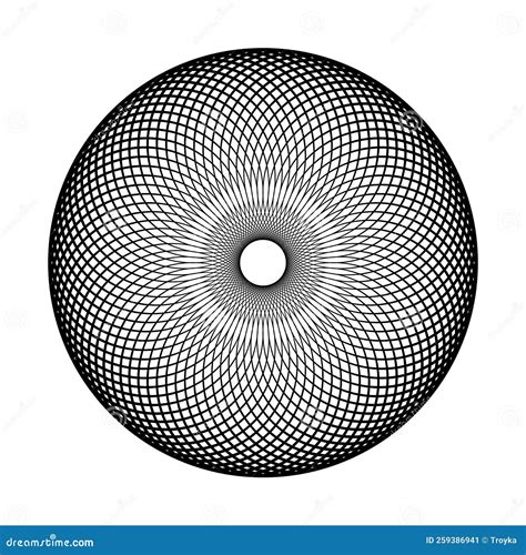 Abstract Circle Lines Spirograph Pattern Round Rotation Design Element Stock Vector
