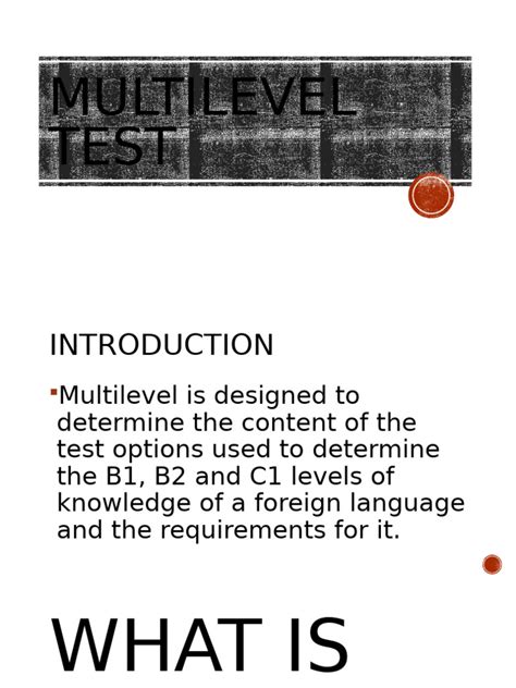 multilevel test format pdf