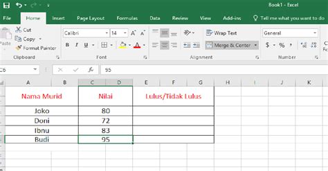 Tutorial Menggunakan Fungsi Logika MS Excel Tutorial Sederhana