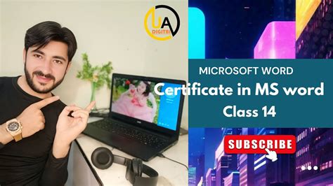 Ms Word Course Urdu Hindi Class 14 Making Certificate In Ms Word Youtube