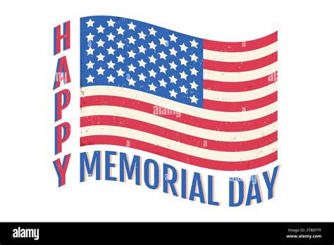 Vector American Flag Foe Memory Day Vintage Flag Og Usa For Memory Day