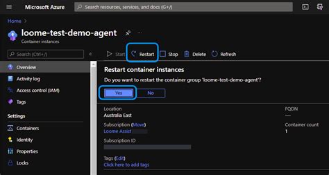 How To Install In An Azure Container Instance Loome Documentation