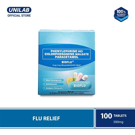 Unilab Bioflu 100 Tablets Medicine For Relief Of Flu And Other