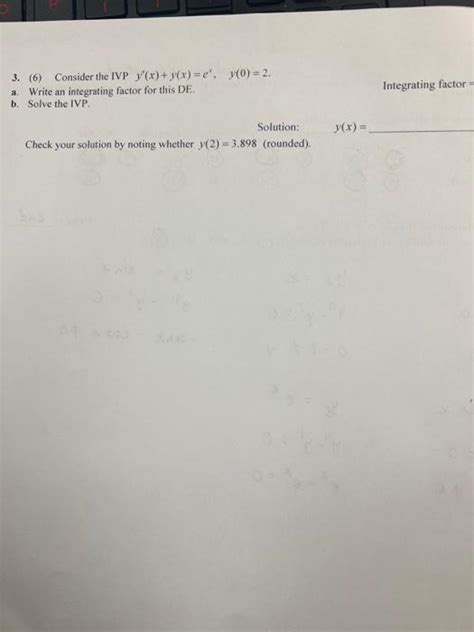 Solved 3 6 Consider The IVP Y X Y X Ex Y 0 2 A Chegg Com