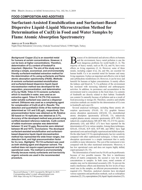 Pdf Surfactant Assisted Emulsification And Surfactant Based Dispersive Liquidliquid