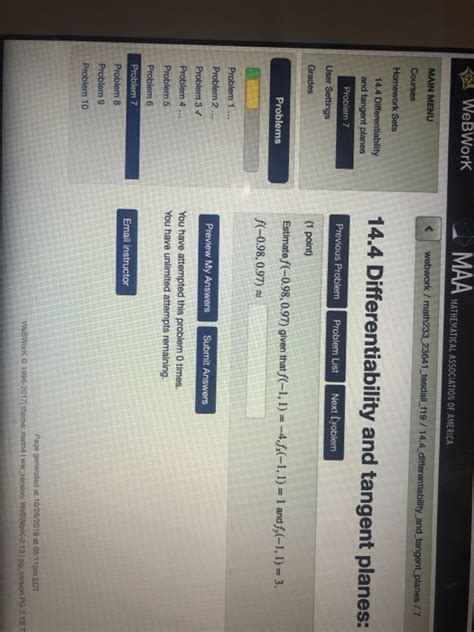 solved webwork maa mathematical association of america main